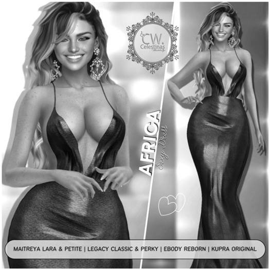 Second Life Marketplace Cw Demo Africa Sexy Dress Darks Colors
